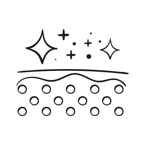 Premium Vector Glowing Skin Line Icon Skin Layers With Shining Stars Vector