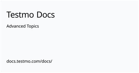 Advanced Topics Testmo Docs