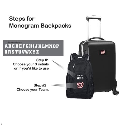 Washington Nationals Mojo Black Personalized Deluxe 2 Piece Backpack