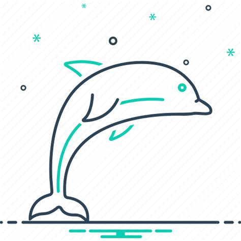Bio Sonar Bottle Nose Cetacean Dolphin Dorsal Flipper Jump Icon Download On Iconfinder