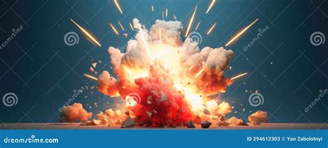 An Explosion Simulation With An Arrow Sign Offers A Visual Spectacle