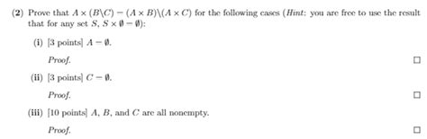 Solved Prove That A X Bc A X Ba X C For The