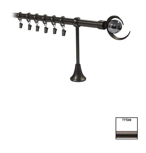 Karnisz Pojedynczy Victoria Fi 19 Mm 160 Cm Tytan Luna Karwel