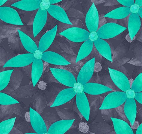 Turquoise Daisy Seamless Pattern Stock Illustrations 602 Turquoise