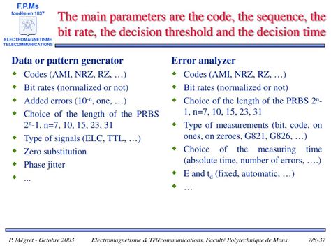 Ppt Bit Error Rate Metrology And Analysis Powerpoint Presentation
