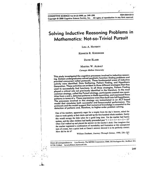 Pdf Solving Inductive Reasoning Problems In Mathematics Not So
