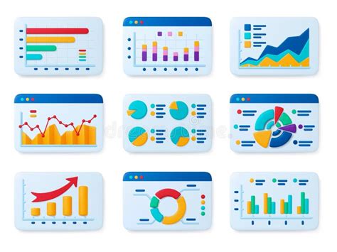 Analytic Financial Infographics 3d Icons Display Screen Graphic