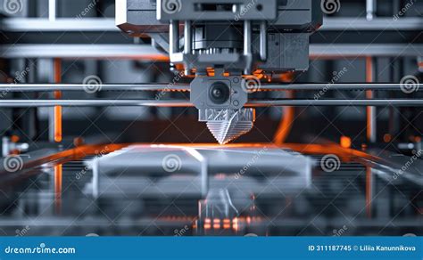 A 3d Printer In Action Showcasing The Intricate Details And Technical