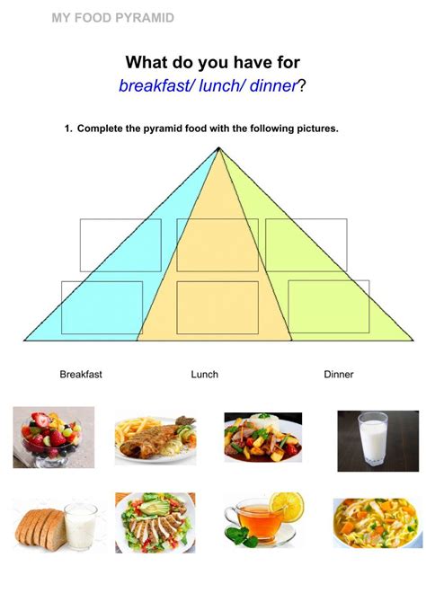 Food Pyramid Live Worksheets