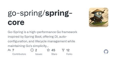 Github Go Spring Spring Core Go Spring Is A High Performance Go Framework Inspired By Spring