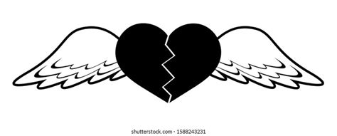 Drawings Of Broken Hearts With Wings