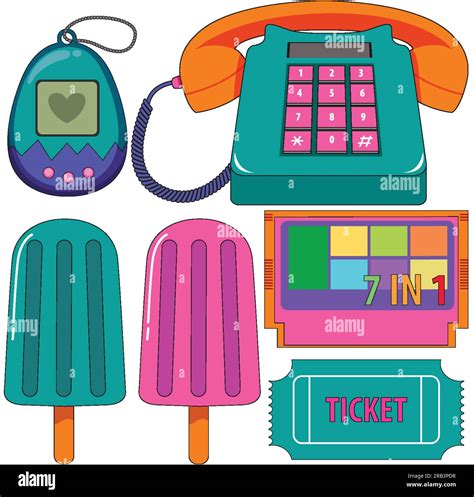 Set Of Retro Object Illustration Stock Vector Image And Art Alamy