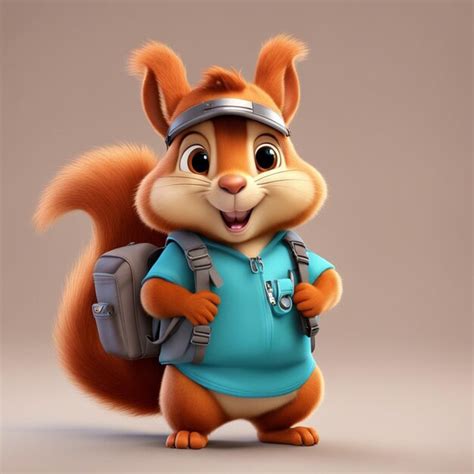 Premium Photo Cute 3d Squirrel Cartoon