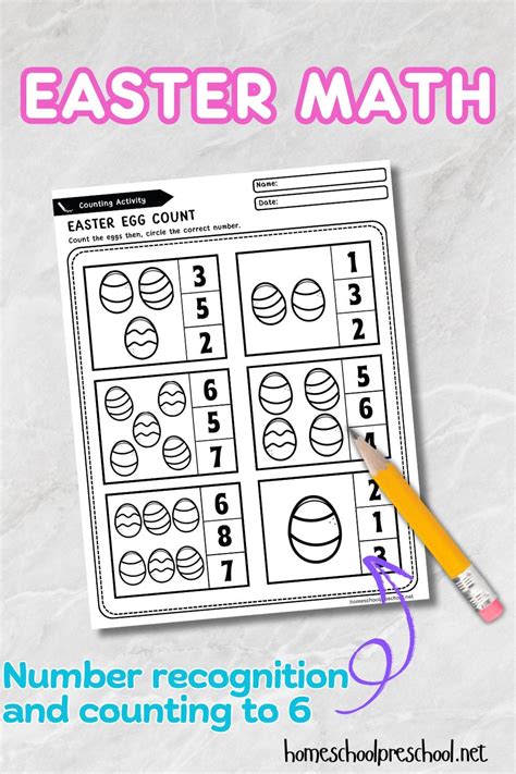 Easter Counting Worksheets For Preschool And Kindergarten