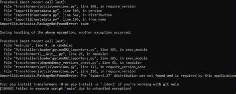can t compile project to exe that uses transformers windows 10 🤗