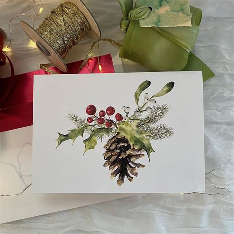 Christmas Card Boxed Set Of 10 Holiday Card Vintage Inspired Christmas
