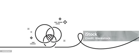 Ikon Garis Diagram Euler Tanda Lingkaran Eulerian Garis Kontinu Dengan Curl Vektor Ilustrasi