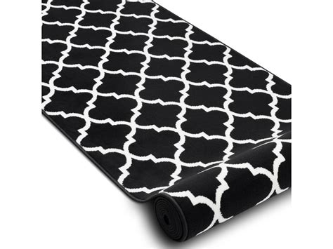 Passadeira Bcf Morad Trelis Treliças Marroquinas Preto Creme 120x300 Cm Passadeira Bcf Morad Trelis Treliças Marroquinas Preto Creme 120x300 Cm