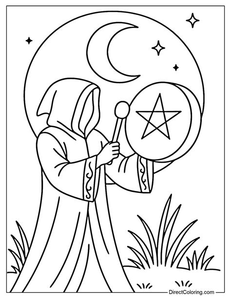 Printable Wiccan Coloring Pages For Adults Relaxing Spiritual Artwork