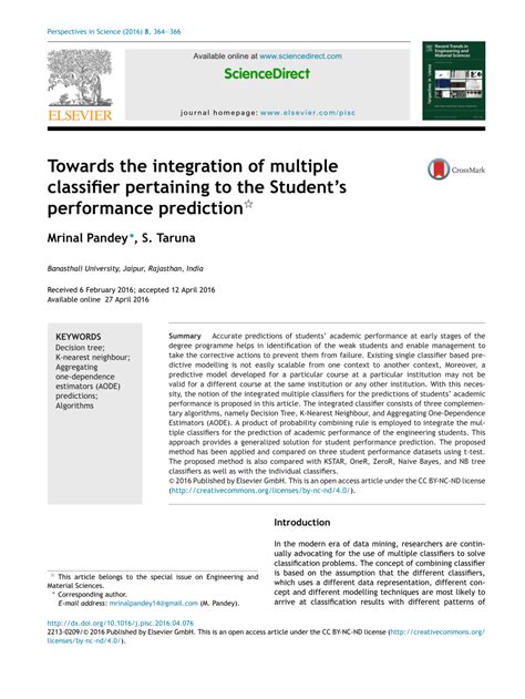 Pdf Towards The Integration Of Multiple Classifier Pertaining To The