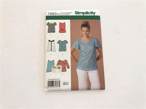 Simplicity Sewing Pattern 1693 Misses Tops Size P5 265 34w Bust