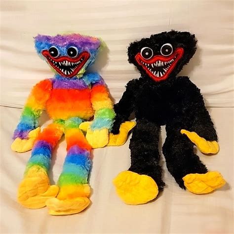 Play Time Poppy Huggy Wuggy Rainbow Black Huggy Wuggy Plush