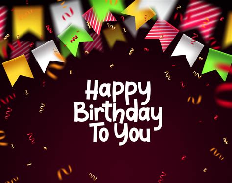 Feliz Cumpleaños Diseño De Fondo De Vector Texto De Cumpleaños En