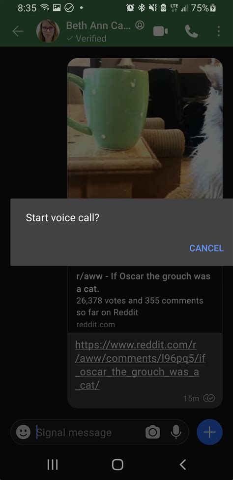 Call Button Missing From Confirmation Dialog Box Issue Signalapp Signal Android GitHub