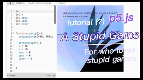 a very very stupid game p5 js youtube