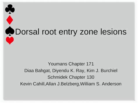 Ppt 171andsch Ch130 Dorsal Root Entry Zone Lesion Drez Dokumen Tips