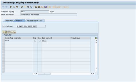1ke6 Sap Tcode Ec Pca Maintain Matchcode