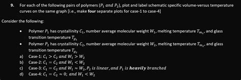for each of the following pairs of polymers p1 and p2 plot and label