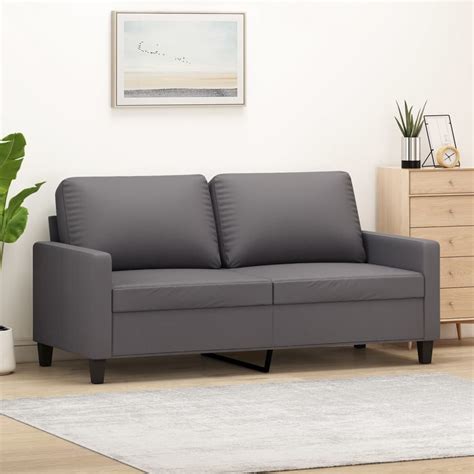 Vidaxl 2 Osobowa Sofa Szary 140 Cm Sztuczna Skóra Vidaxl Sklep