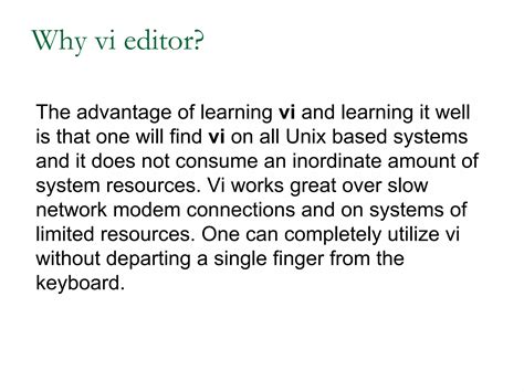 Introduction To Vi Editor Ppt