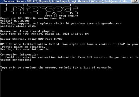 server closes automatically connectivity support ascension game dev