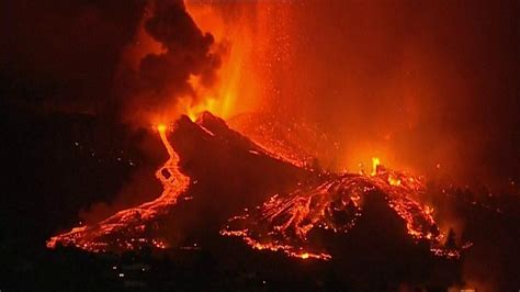 Canary Island Volcano Erupts Forcing Thousands To Move To Safety Bbc