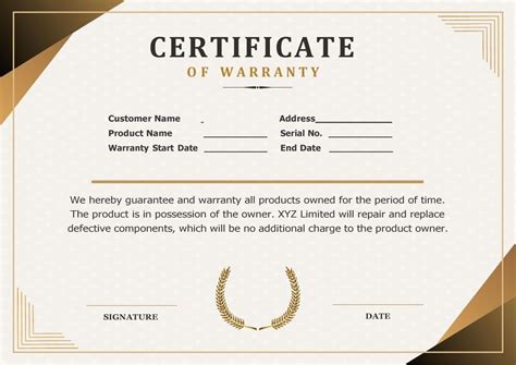 Guarantee Warranty Certificate Free Word Pdf Download