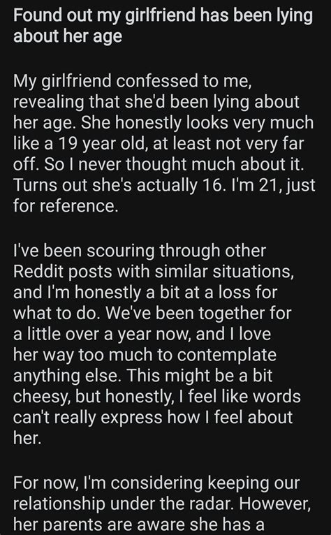 Not Oop Found Out My Girlfriend Has Been Lying About Her Age Sean