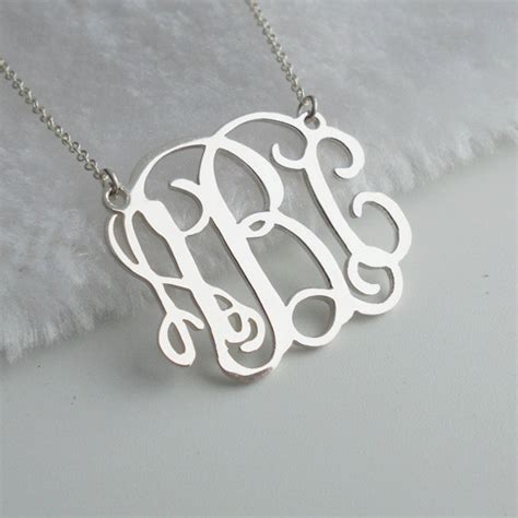 Monogram Necklace Etsy