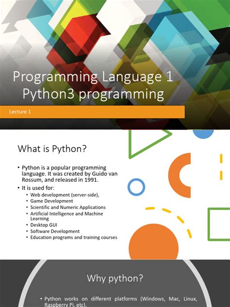 Lecture 1 Python Self Notes Pdf Python Programming Language Integrated Development