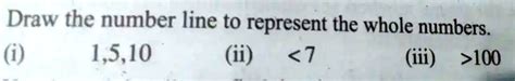 SOLVED Draw The Number Line To Represent The Whole Numbers Ii