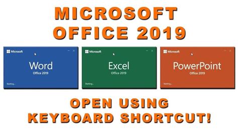 microsoft office 2019 open word excel powerpoint using keyboard