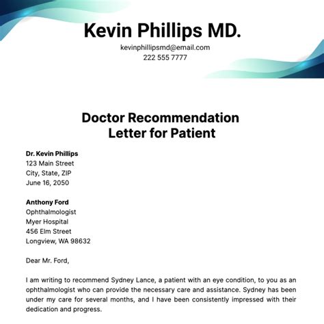 Physician Letter Of Recommendation Letter Of Recommendation For