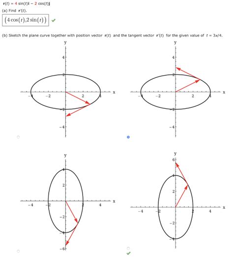 solved r t 4 sin t i 2 cos t a find r t 4