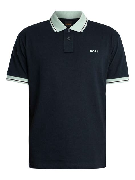 Boss Pe Blocks Polo Shirt Dark Blue Standout