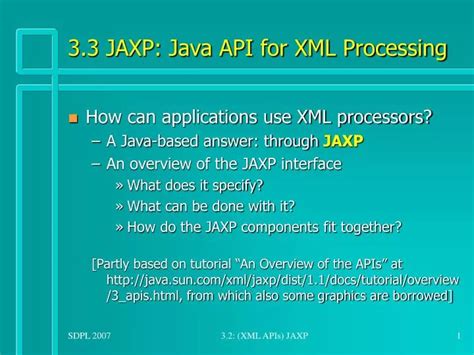 Ppt 33 Jaxp Java Api For Xml Processing Powerpoint Presentation