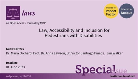 Call For Papers Law Accessibility And Inclusion For Pedestrians With