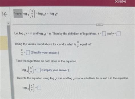 Solved Prove Loga Yx Logaxlogay Let Logax M And Logay N Chegg