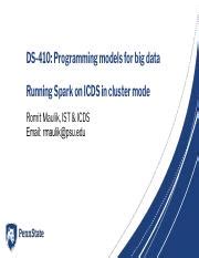 Programming Models For Big Data Running PySpark In Cluster Mode Course Hero