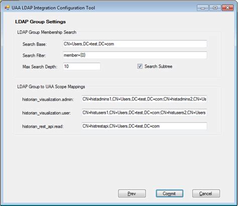 Uaa Ldap Integration Configuration Tool Historian 71 Documentation
